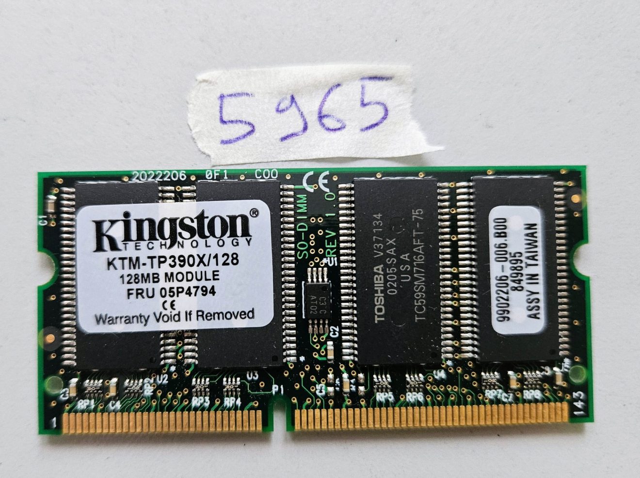 IBM 390X RAM 05P4794 128MB PC100 100MHz CL2 Non-ECC prenosni ...